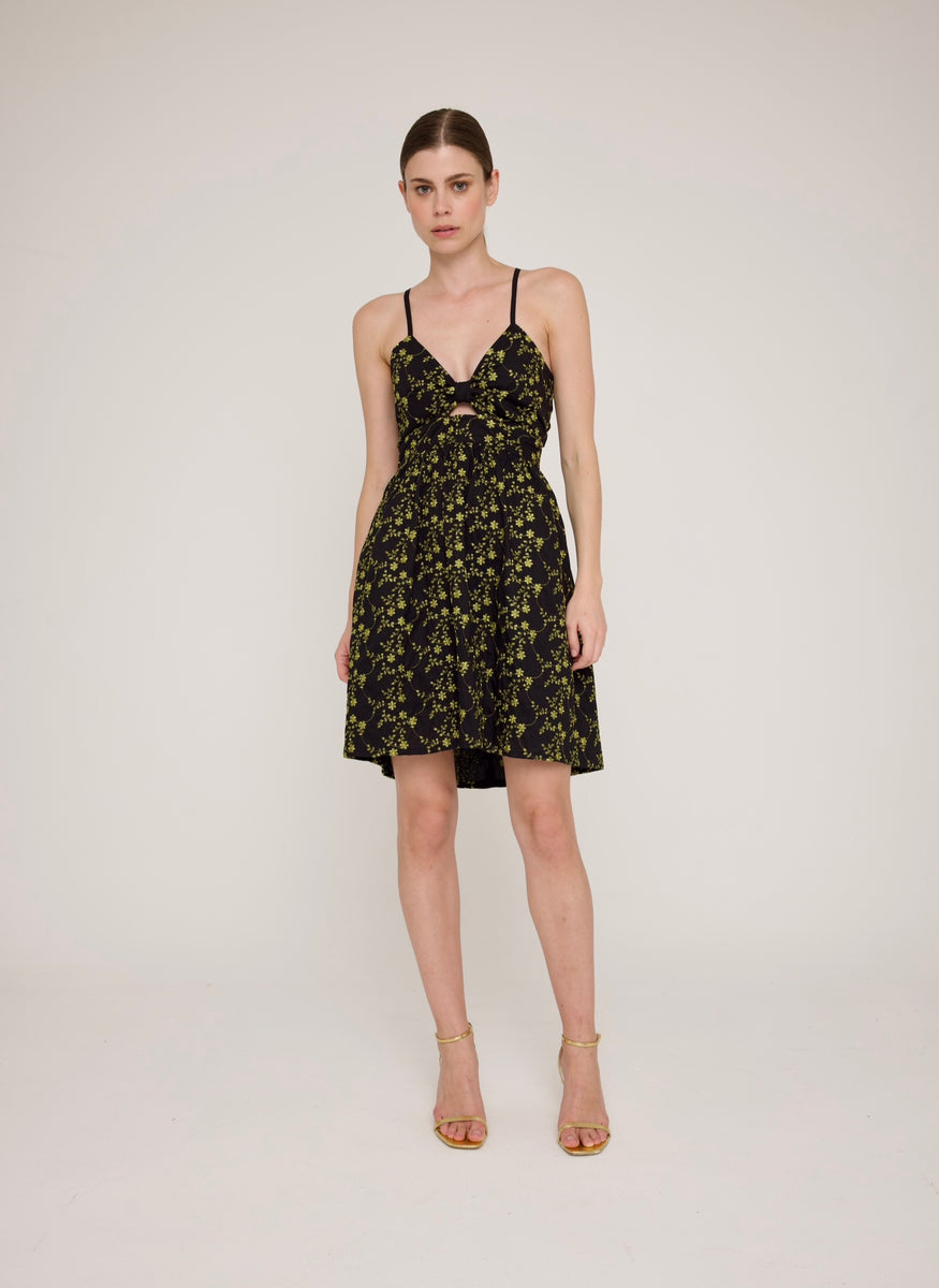 REBECCA COTTON MINI DRESS – taupe
